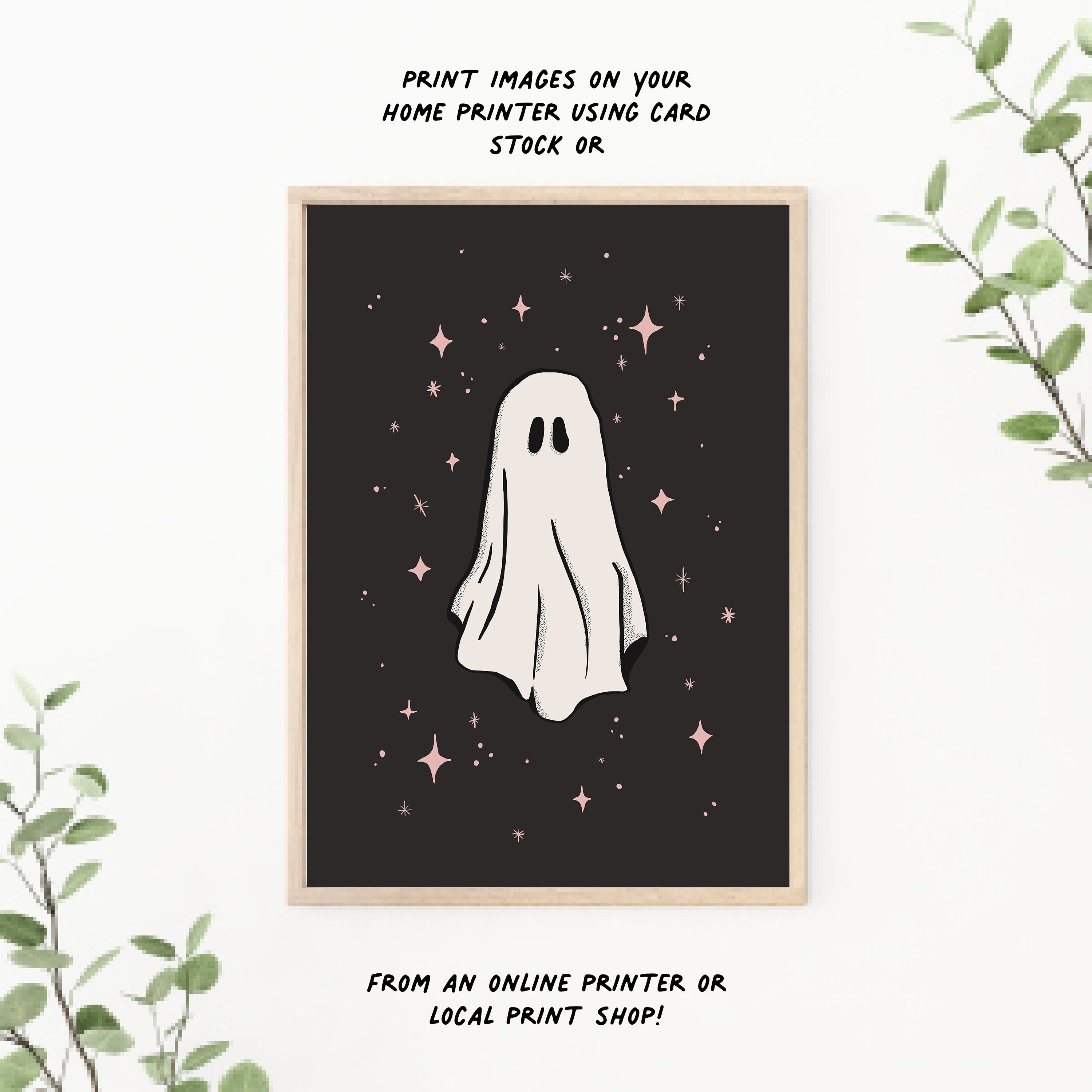 Ghost Sparkle, Sheet Ghost, AUTUMN, HALLOWEEN Print, Fall, Wall Decor ...