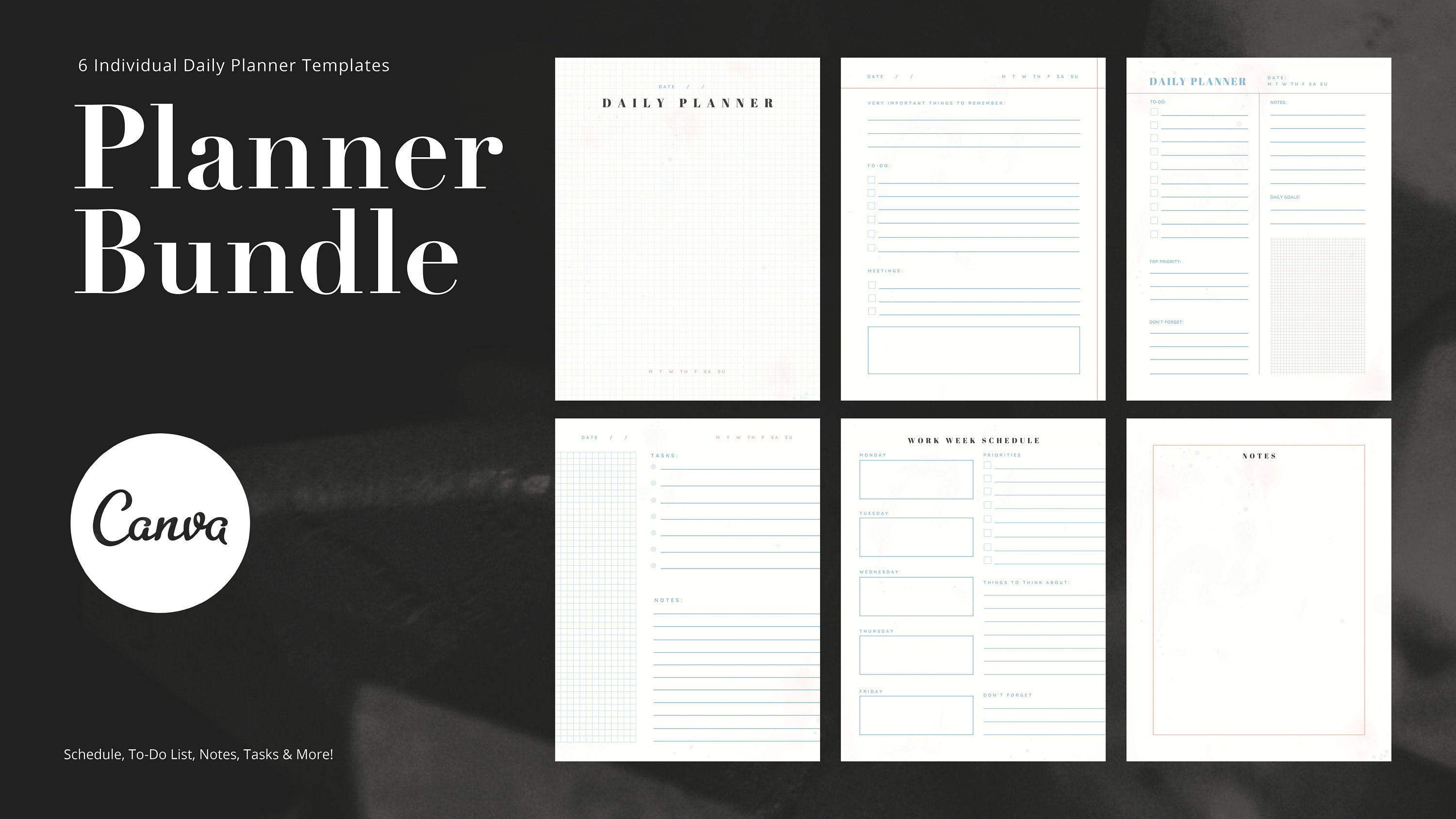 PRINTABLE Canva Template, Digital Download, Daily Schedule Planner ...
