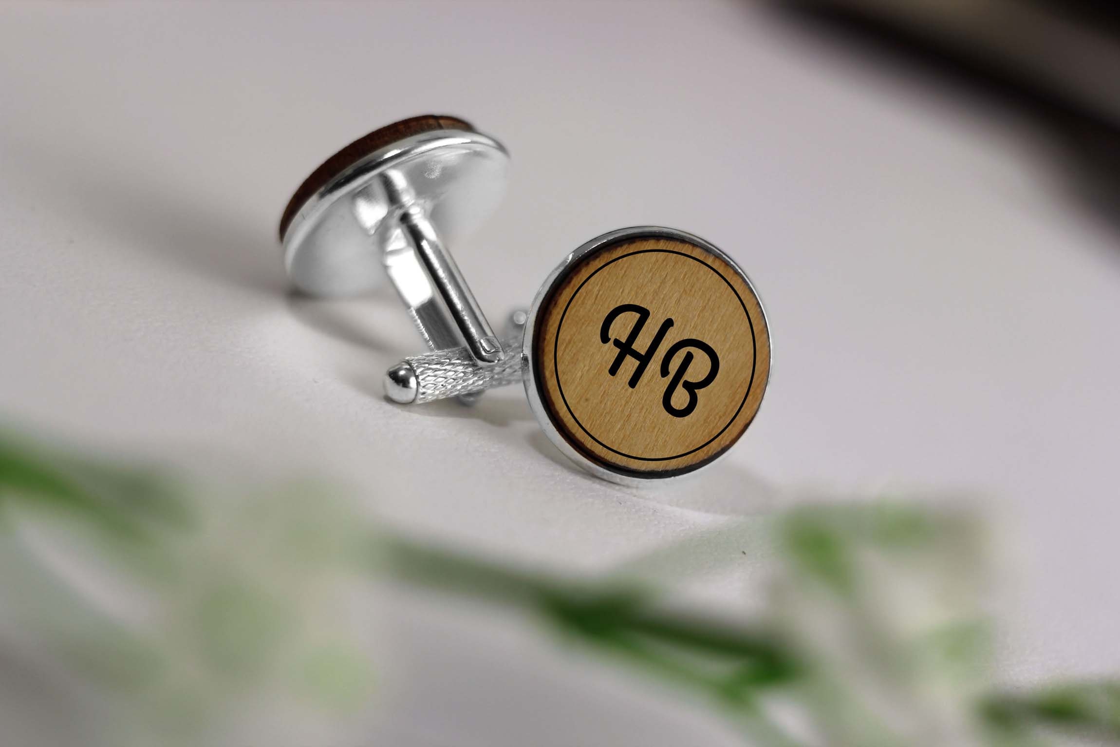 Personalised Double Initials Wooden Engraved Cufflinks. - Etsy