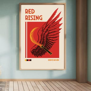 Red Rising Book Cover Art Print: Mid-century Modern Sci-fi Poster ...