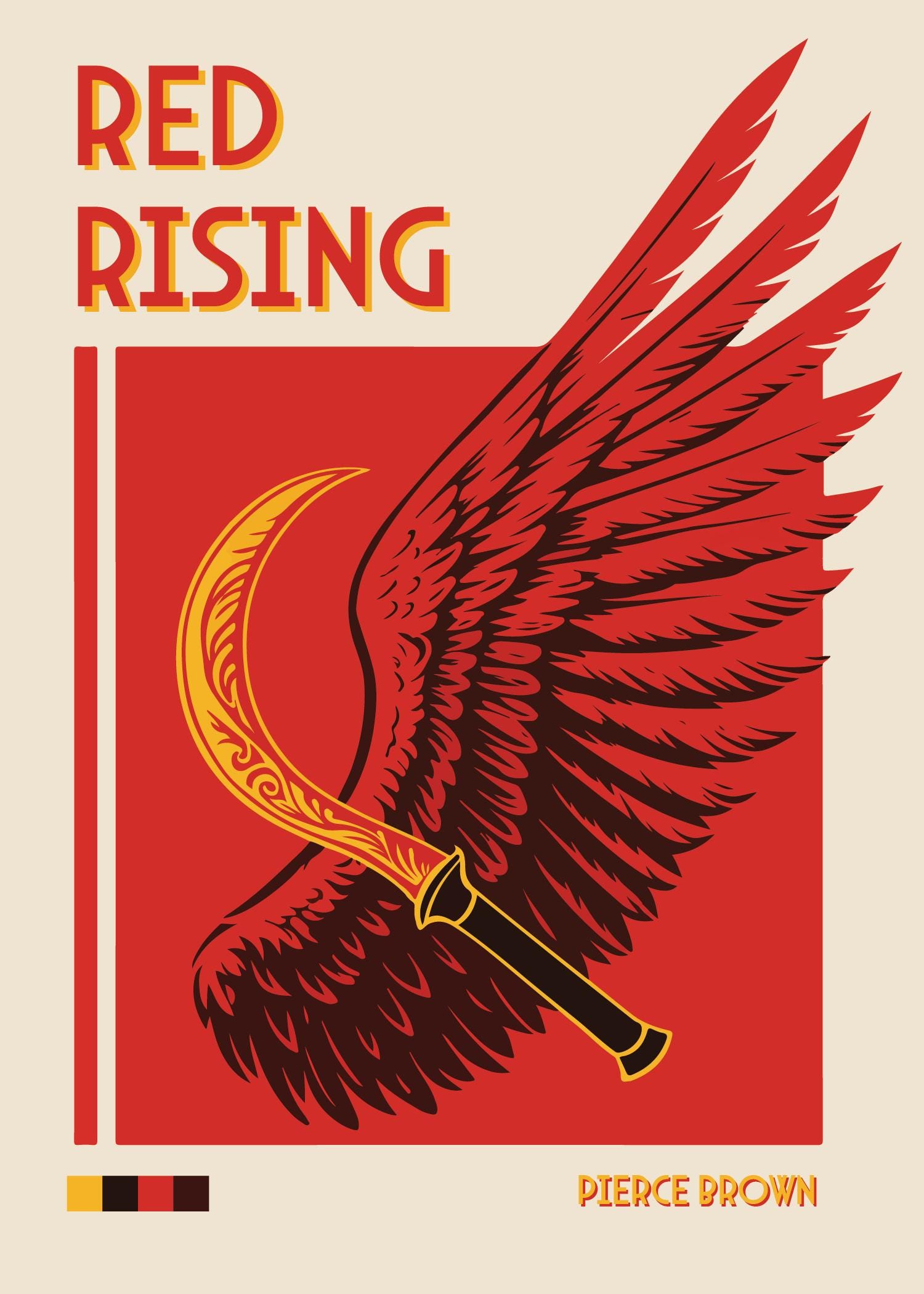 Red Rising Book Cover Art Print: Mid-century Modern Sci-fi Poster ...