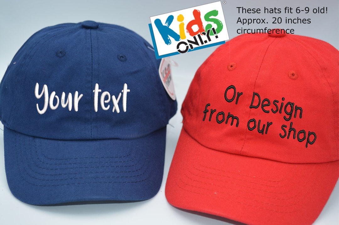 Custom Embroidered Kids Baseball Cap: Personalized Youth Caps - Etsy