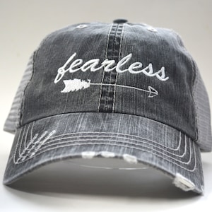 FEARLESS Arrow Distressed Women's Trucker Hat Unisex Hat Men ...