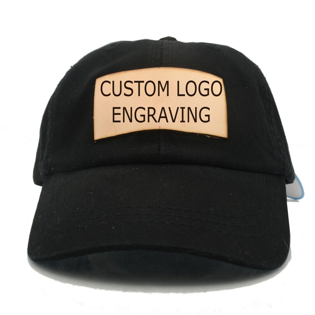 Leather Patch Cap, Custom Patch Cap, CUSTOM LOGO Engraved Cap, Genuine ...