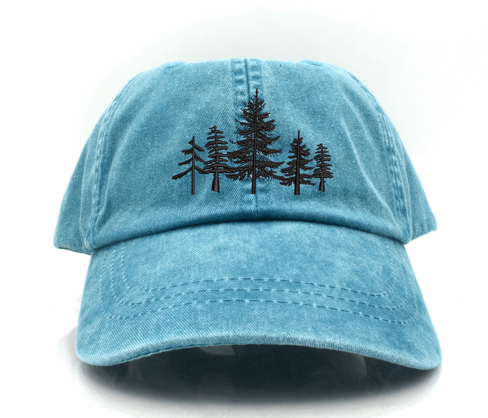 Embroidered Pine Tree Forest Baseball Cap: Sage Green PNW Hiking Hat - Etsy