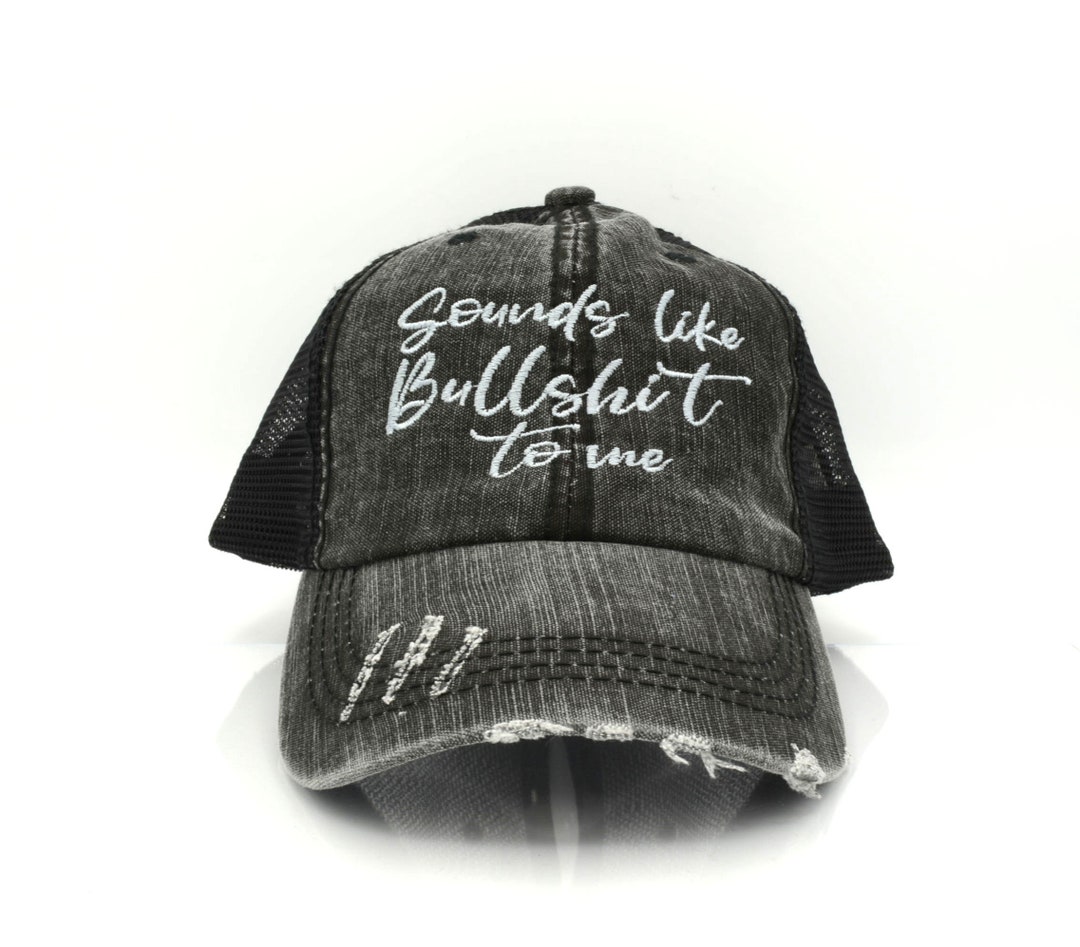 Funny Sarcasm Distressed Trucker Hat - Ponytail Messy Bun Cap - Etsy