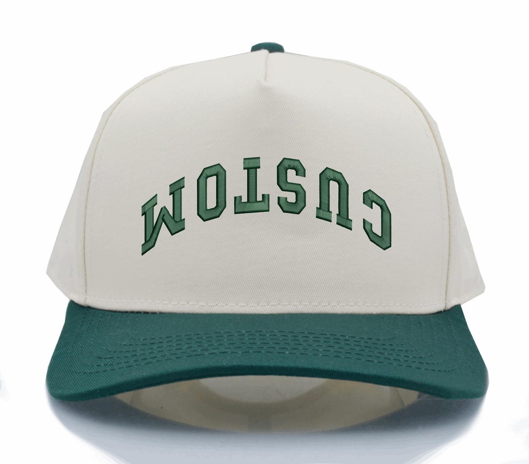 Custom Upside Down Embroidered Twill Cap: Personalized Five Panel Hat - Etsy