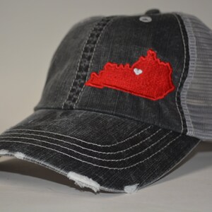 State Hat Distressed Women's Trucker Personalized State Embroidered Cap ...