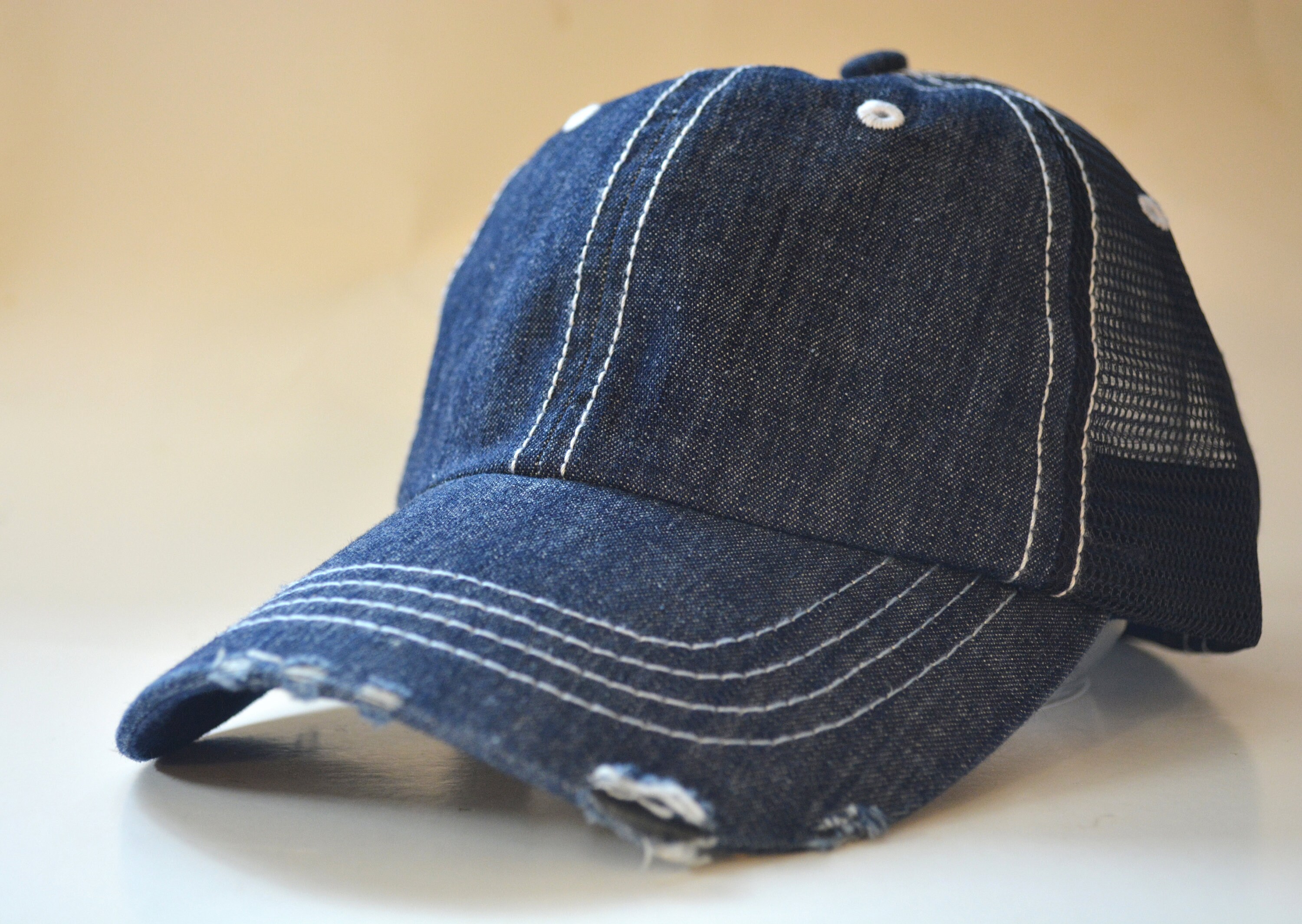 Sunrise Suntan Sunset Repeat Distressed Women Trucker Hat Mesh Back ...