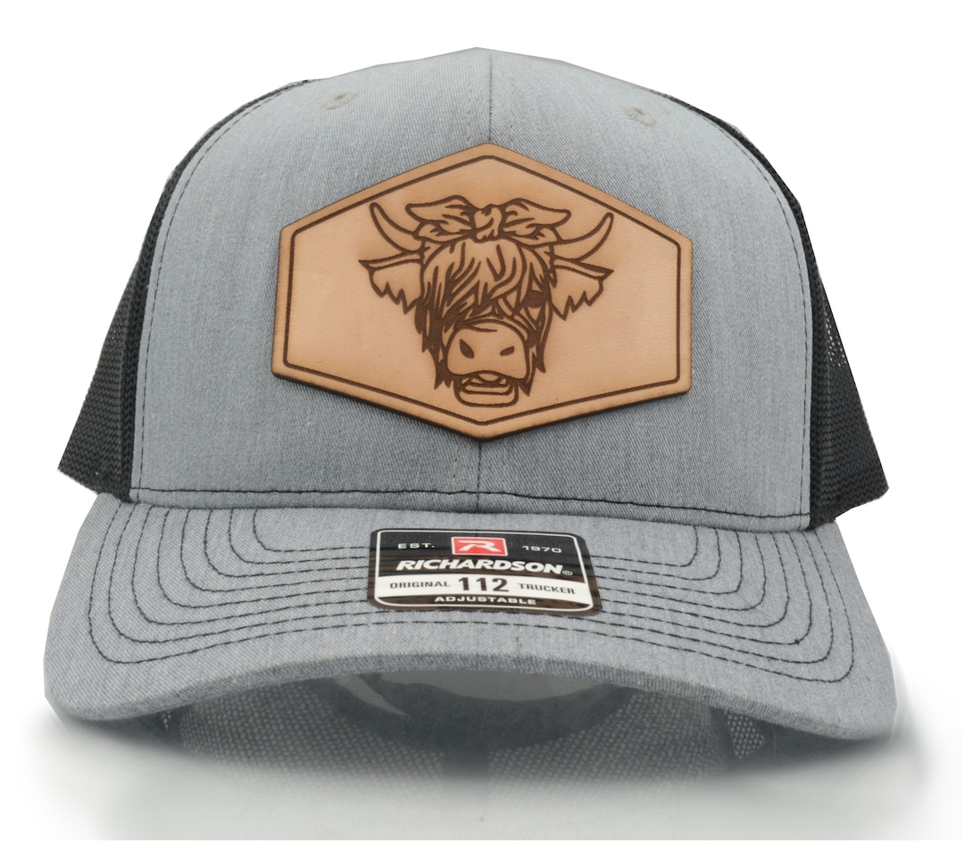 Highland Cow Leather Patch Hat - Farm Animal Snapback Cap - Etsy