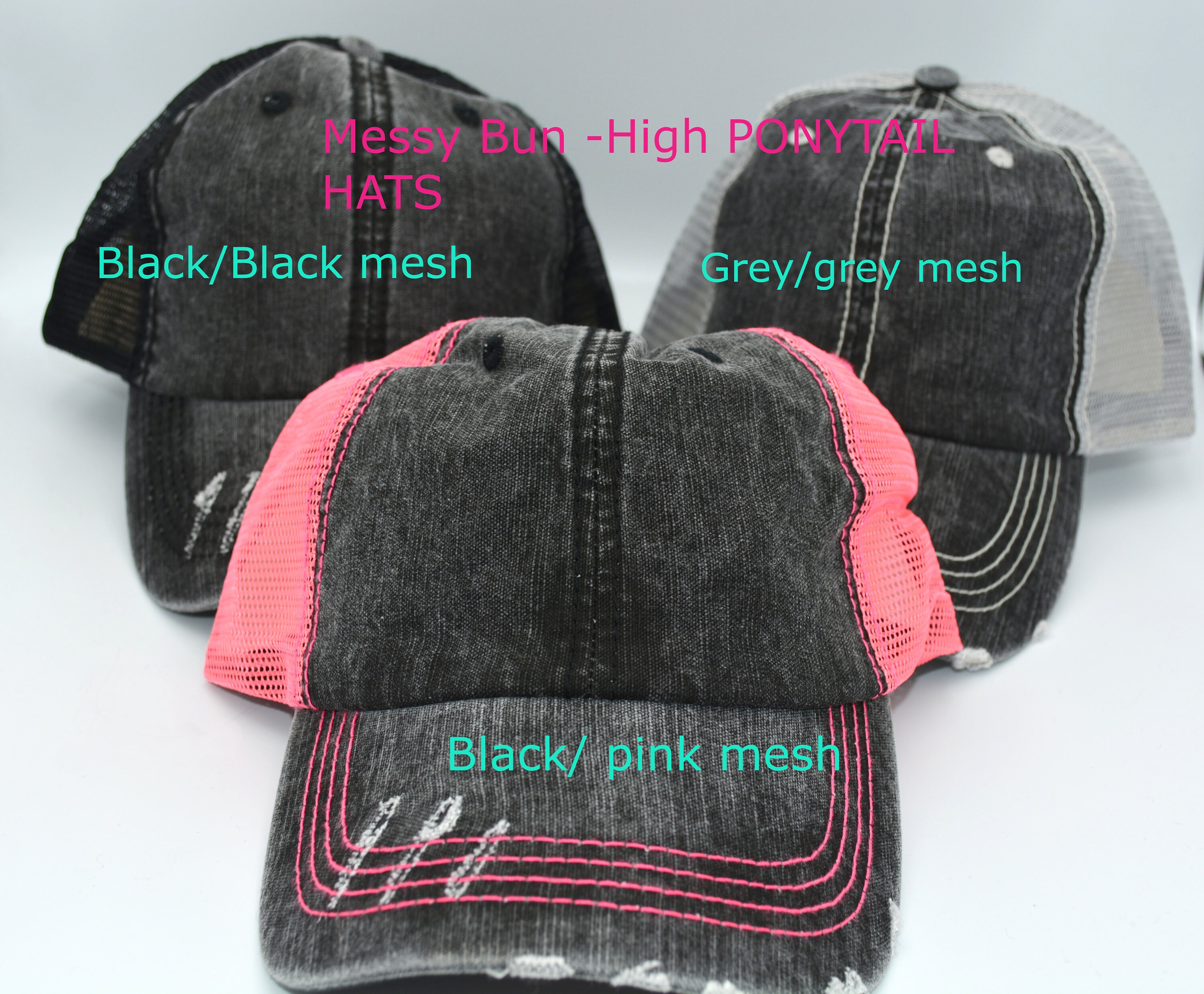 Hot Mess Distressed Trucker Hat: Embroidered Women's Cap - Etsy