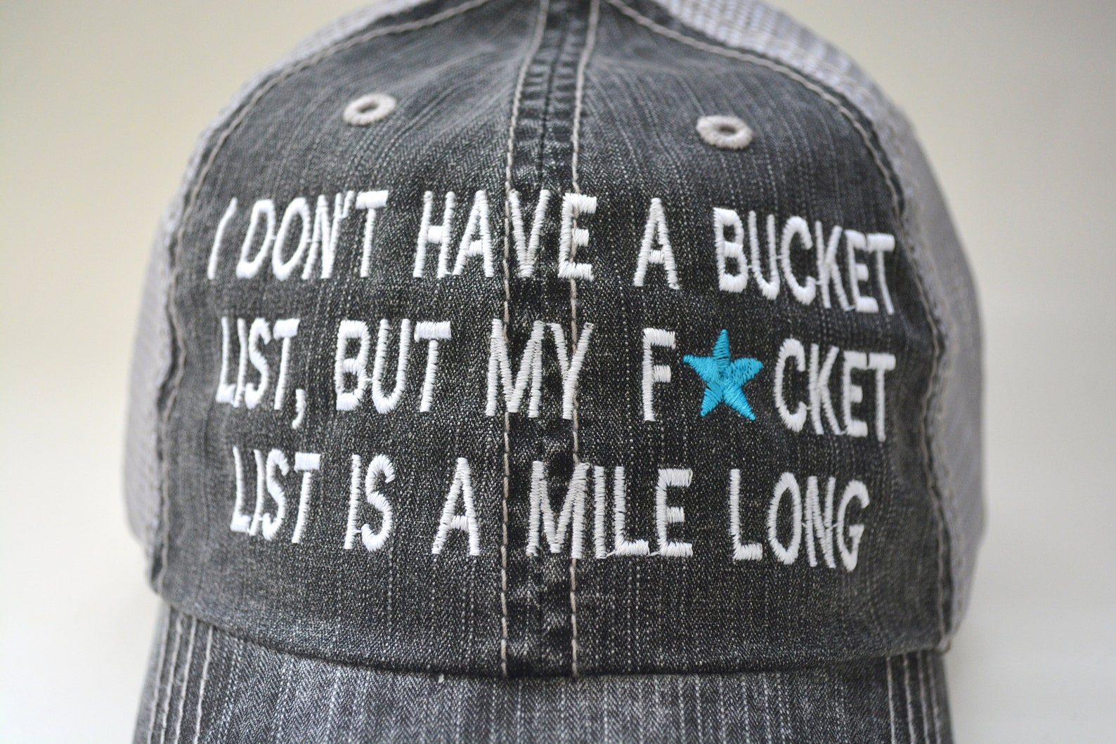 Funny Sarcasm Saying Cap Distressed Women's Trucker Hat Personalized ...