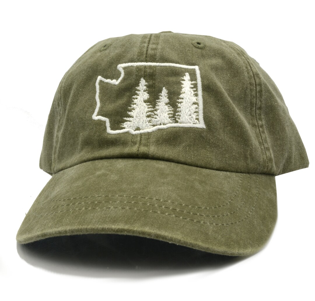 Washington State Baseball Cap: Pine Tree Embroidery, the PNW Hat - Etsy
