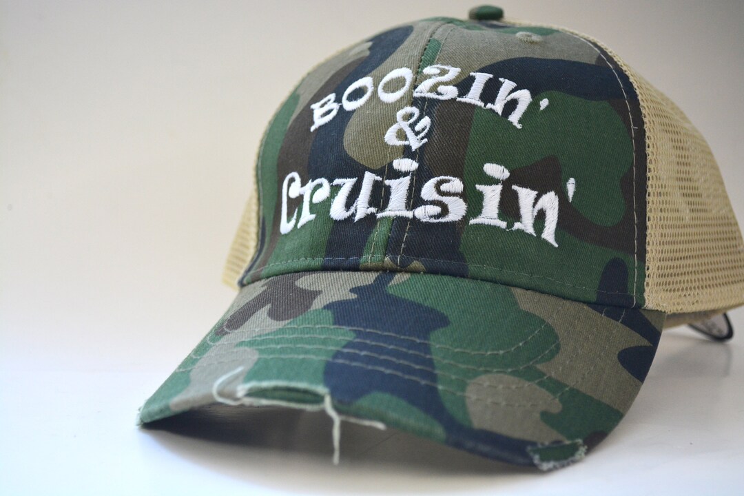 Boozing and Cruising Distressed Trucker Hat Women's Man's Unisex Hat ...