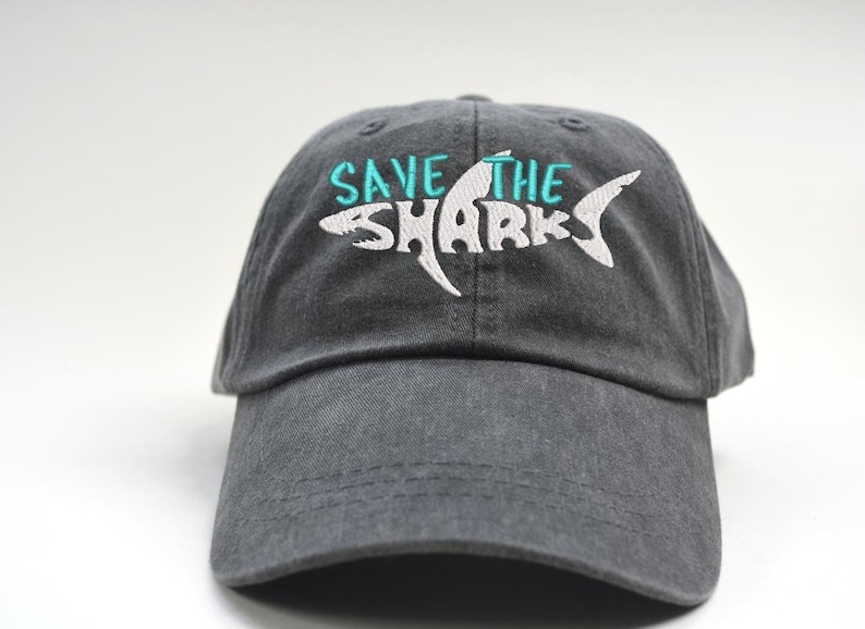 Save the Sharks Embroidered Baseball Cap: Beach Vacation Hat - Etsy