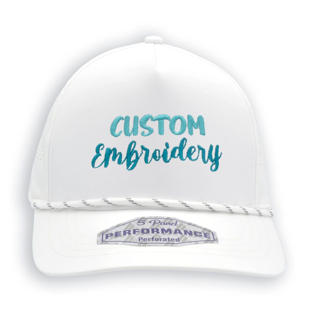 Custom Embroidered Performance 5-panel Cap: Braided Rope, Moisture Wicking - Etsy