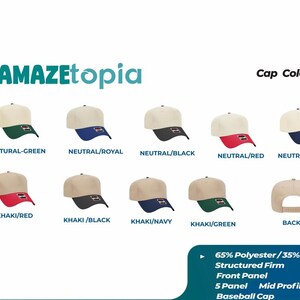 Custom Upside Down Embroidered Twill Cap: Personalized Five Panel Hat - Etsy