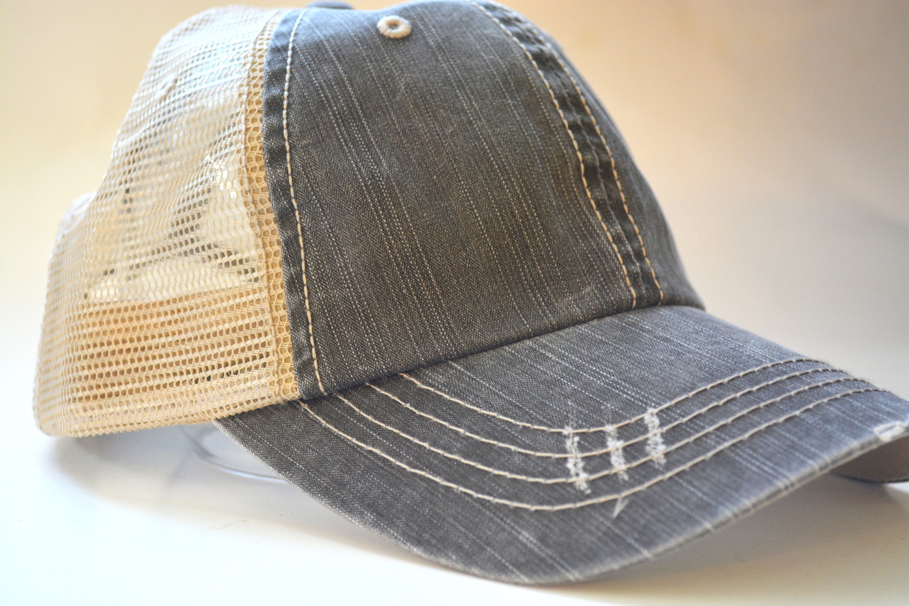 Sunrise Suntan Sunset Repeat Distressed Women Trucker Hat Mesh Back ...