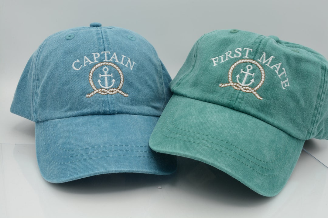 Custom Captain/first Mate Hat: Embroidered Anchor, Unisex Baseball Cap ...
