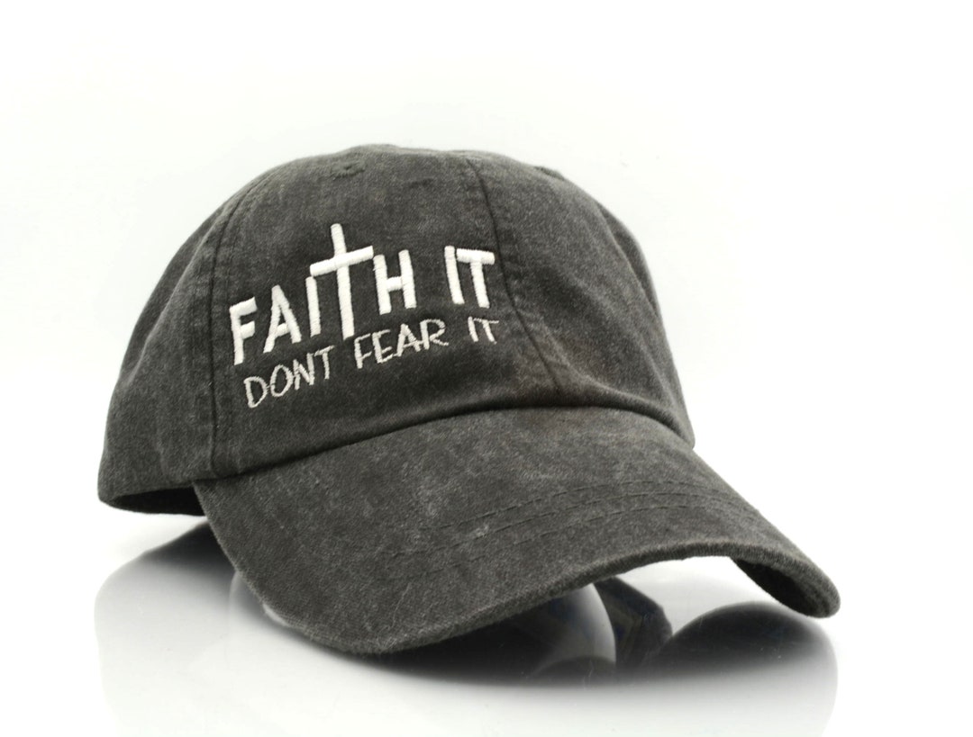 Embroidered Christian Baseball Cap: Faith Over Fear, Jesus Cross Hat - Etsy