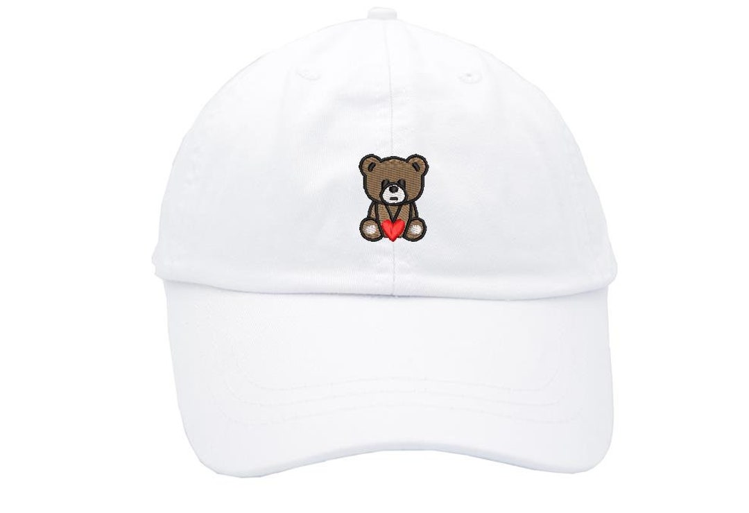 Teddy Bear Embroidered Hat With Heart Unisex Caps Youth Size Cap ...