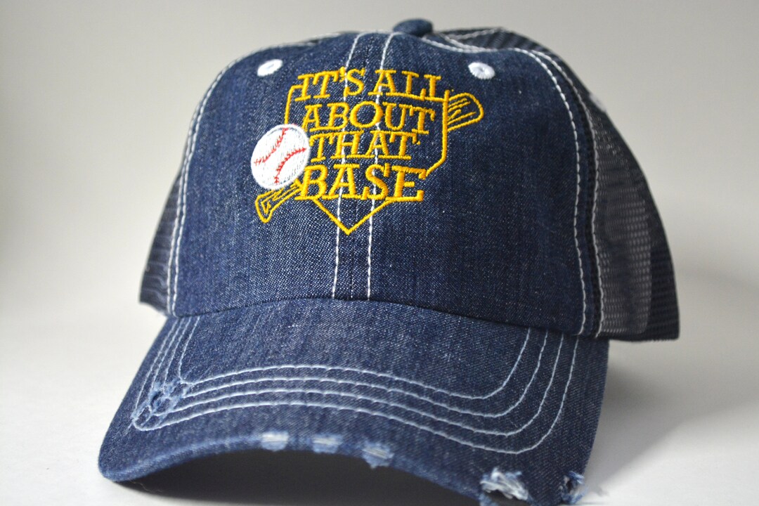 It's All About That Base Baseball Mom Hat Distressed Women Trucker Hat ...