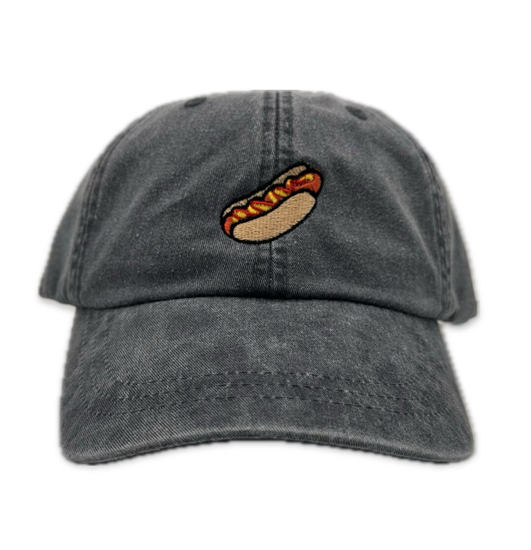 Hot Dog Hat, Premium Dad Hat, Embroidered Baseball Cap Foodie Sausage ...