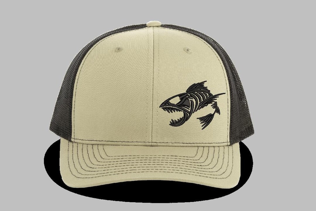 Fish Skeleton Hat Richardson 112 Snapback Fisherman Cap Gift Outdoor ...