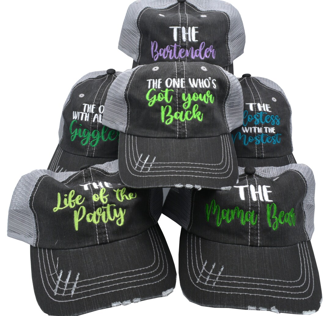 Custom Distressed Trucker Cap Vintage Style Mesh Hat With Frayed Bill ...