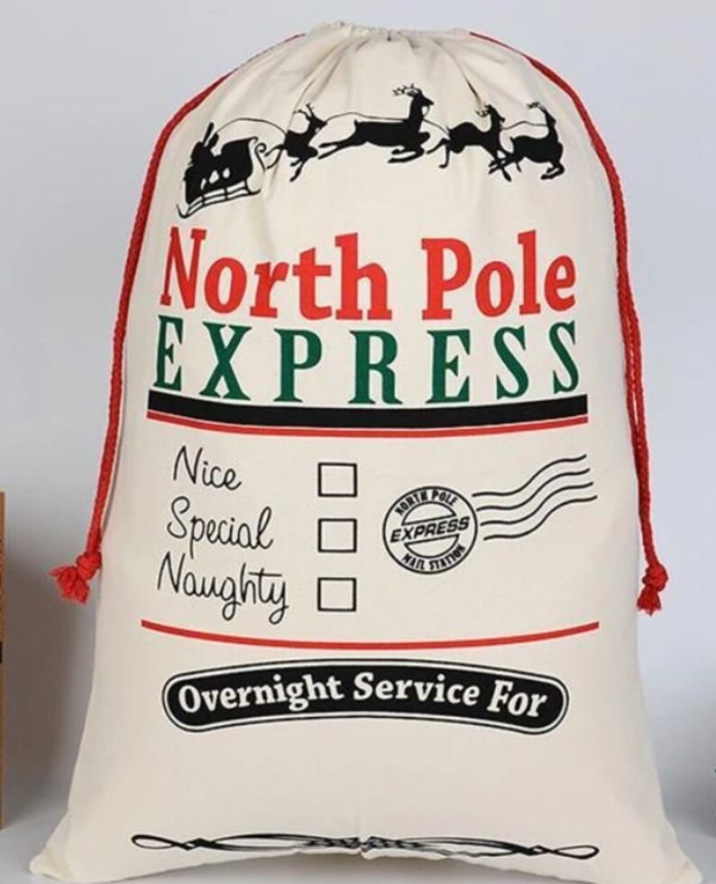 Custom Santa Sack| North Pole Express Santa Delivery Sack| Christmas ...