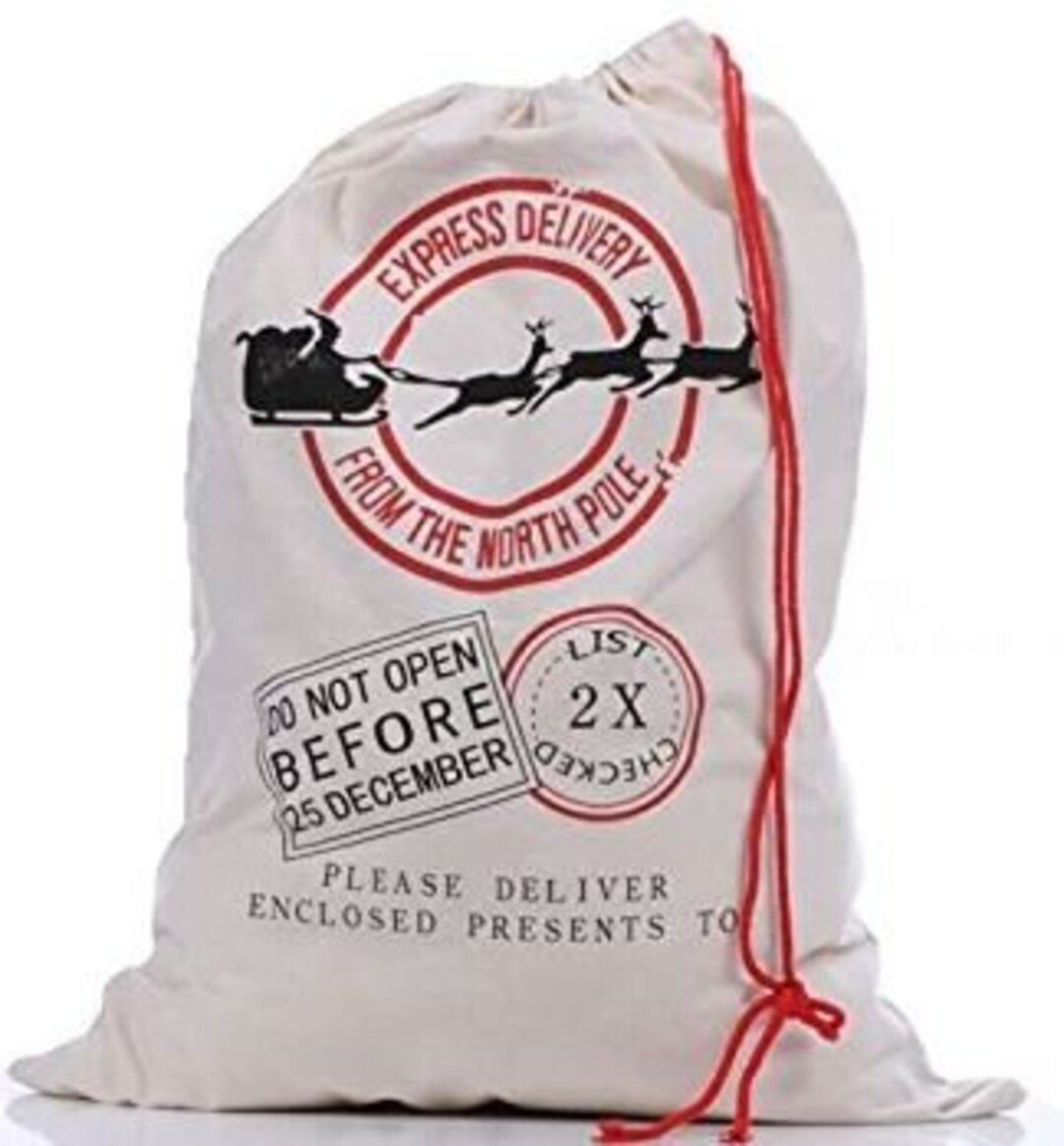 Custom Santa Sack| North Pole Express Santa Delivery Sack| Christmas ...