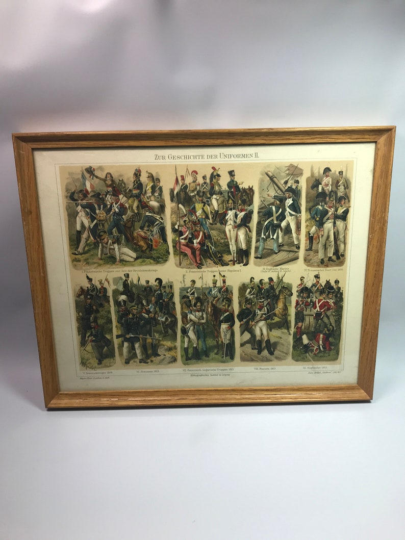 Antique 1897 Framed Military Uniform Lithographs (sold Individually) - Etsy