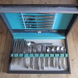 Vintage International Stainless Deluxe Flatware Set for 12 - Etsy