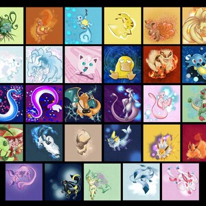 Pokemon Coasters Includes All Eevolutions - Etsy