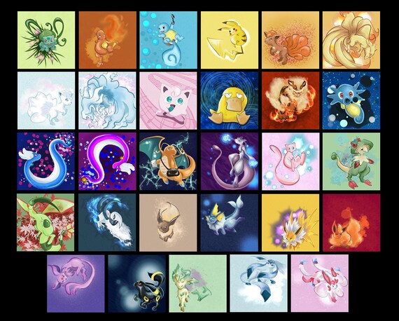 Pokemon Coasters Includes All Eevolutions - Etsy