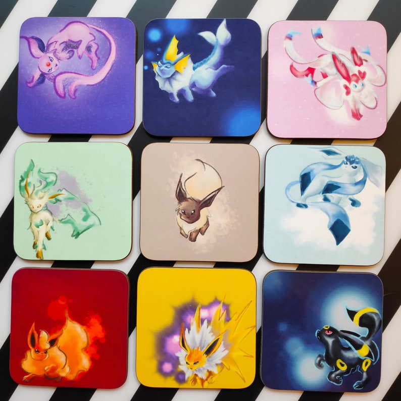 Pokémon Coasters Includes All Eevolutions - Etsy