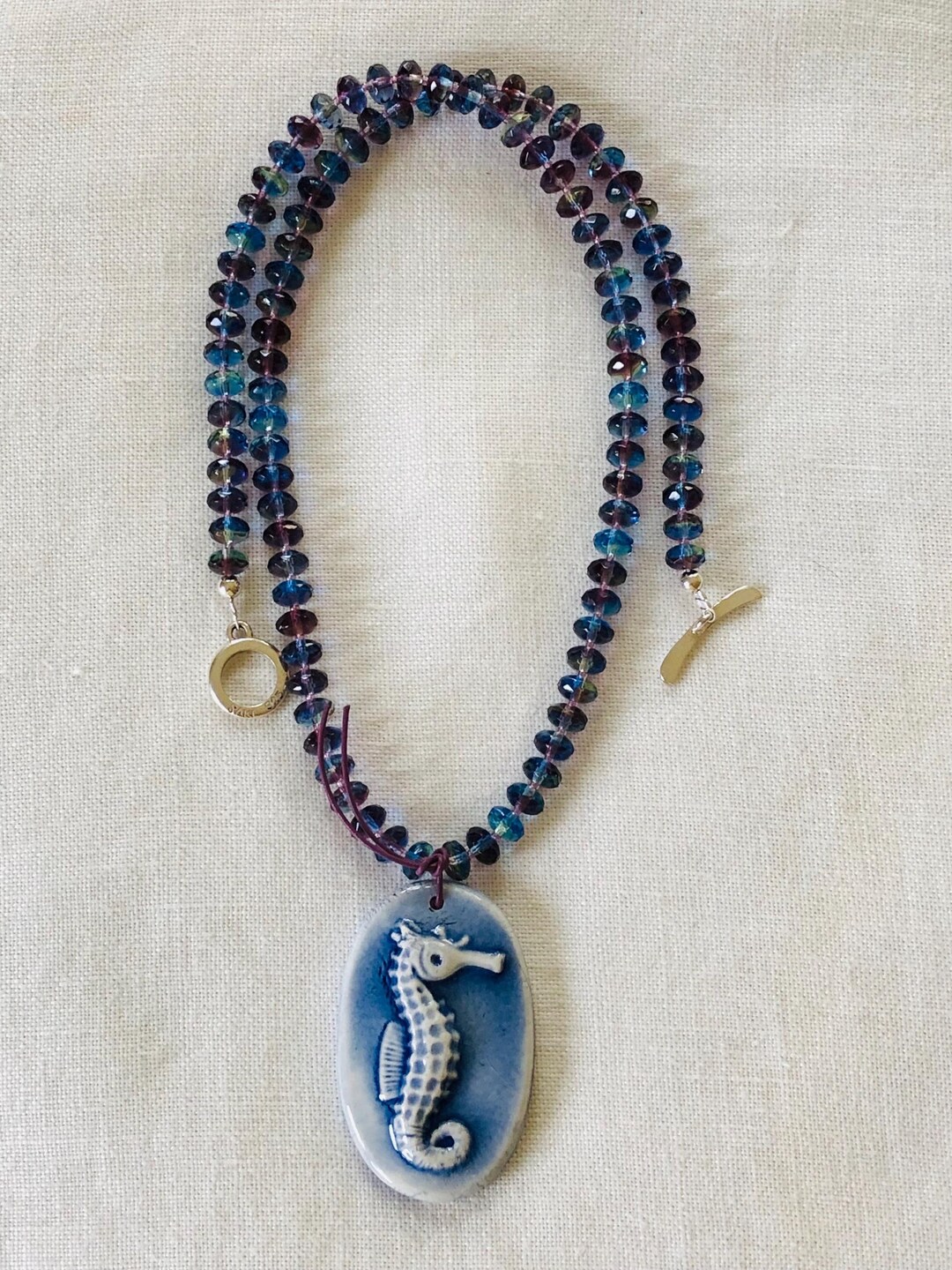 Ceramic Seahorse Beaded Necklace - Etsy