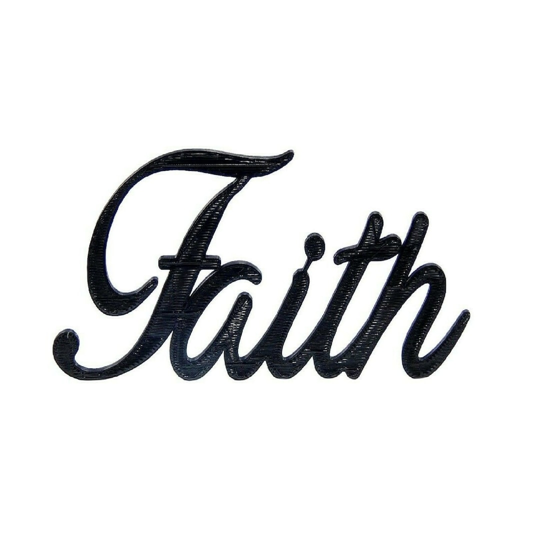 Faith Word Art Sign Home Kitchen Decor Wall Hanging Cursive - Etsy