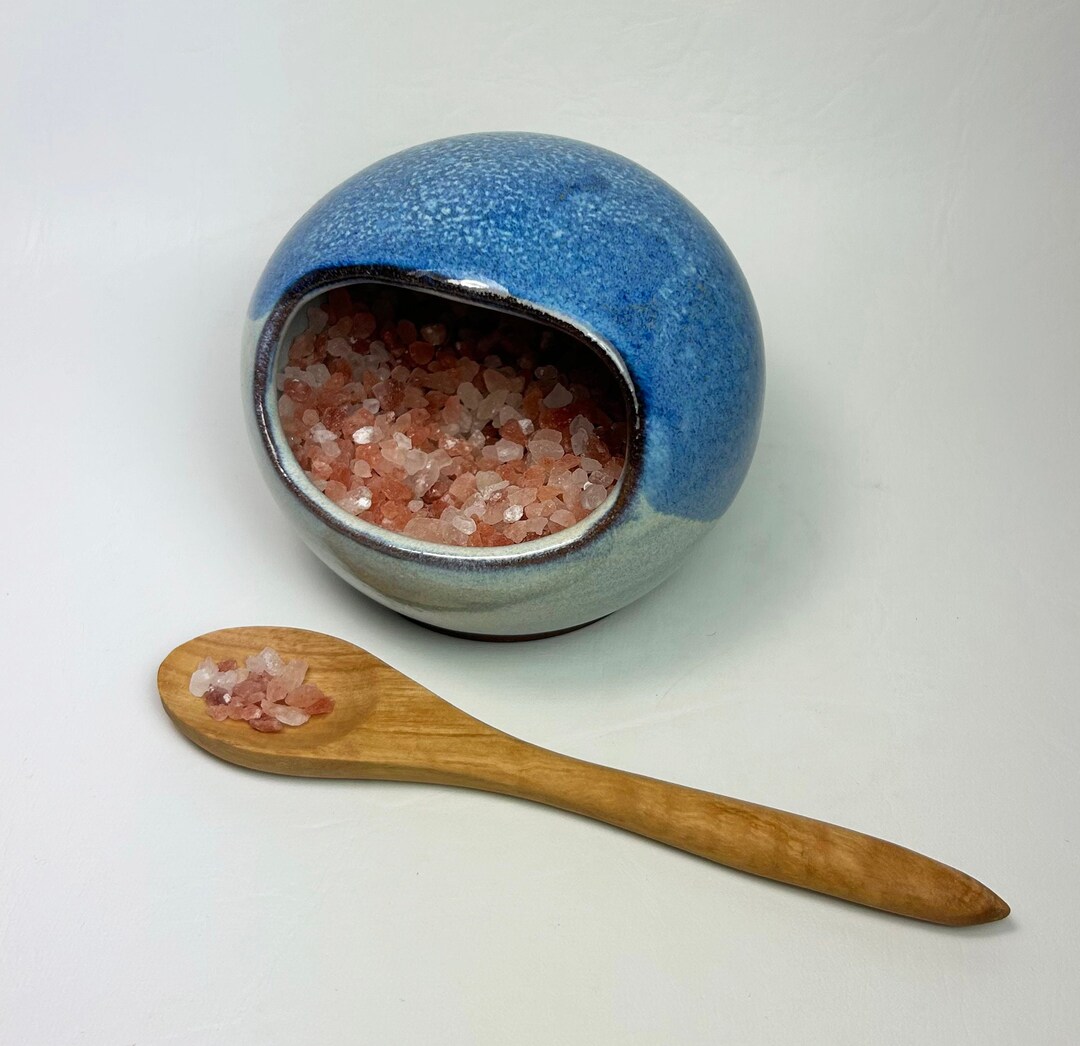 Ceramic Handmade Salt Pig With Wooden Spoon. One of Kind - Etsy