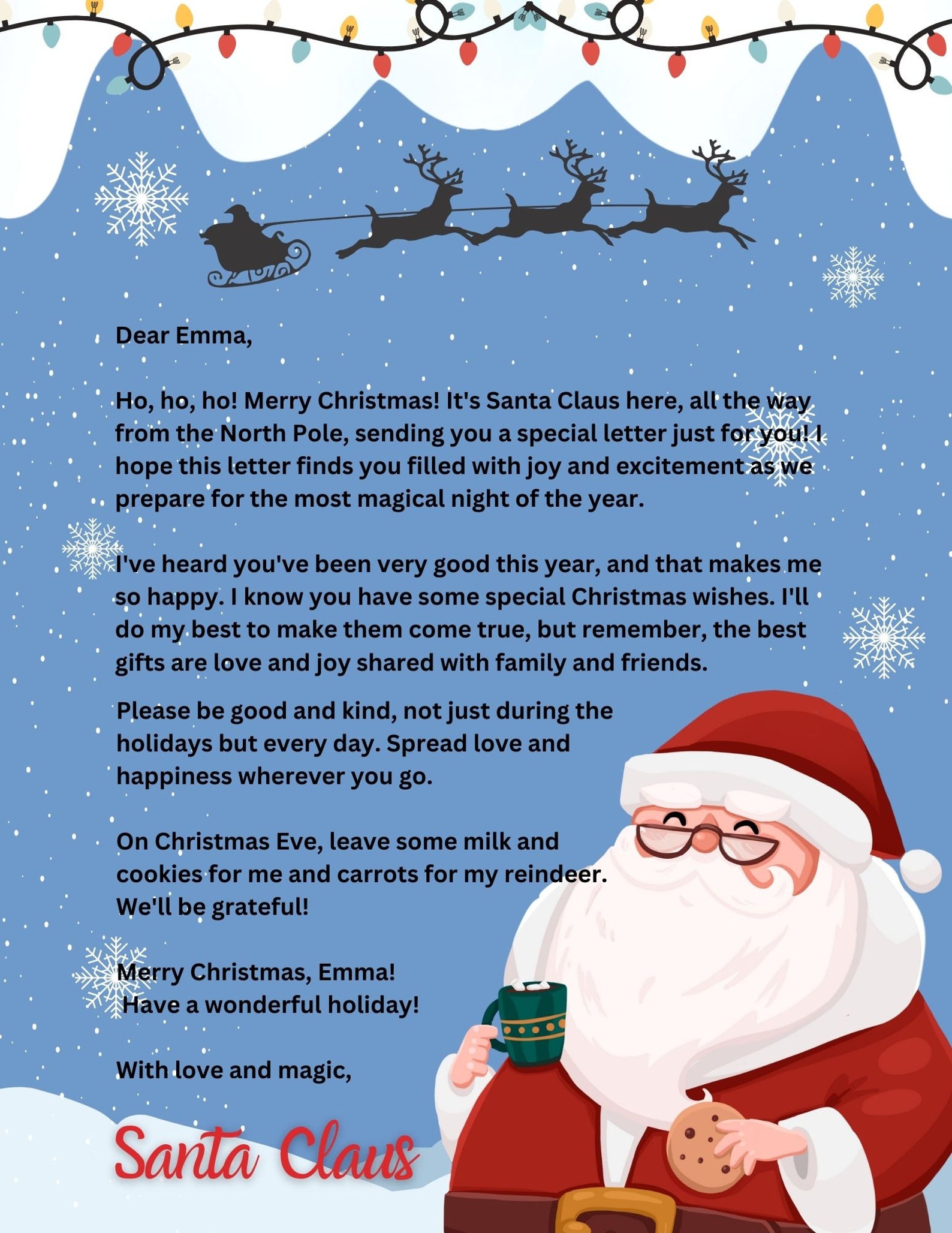 Personalized Santa Letter - Canva Editable Digital Download - Etsy