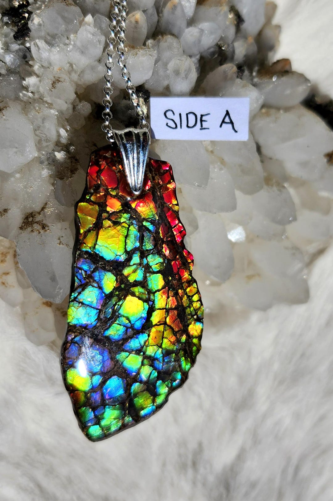 Imperial Alberta Ammolite Pendant! RARE 2 Sided Collector Gem! Amazing ...