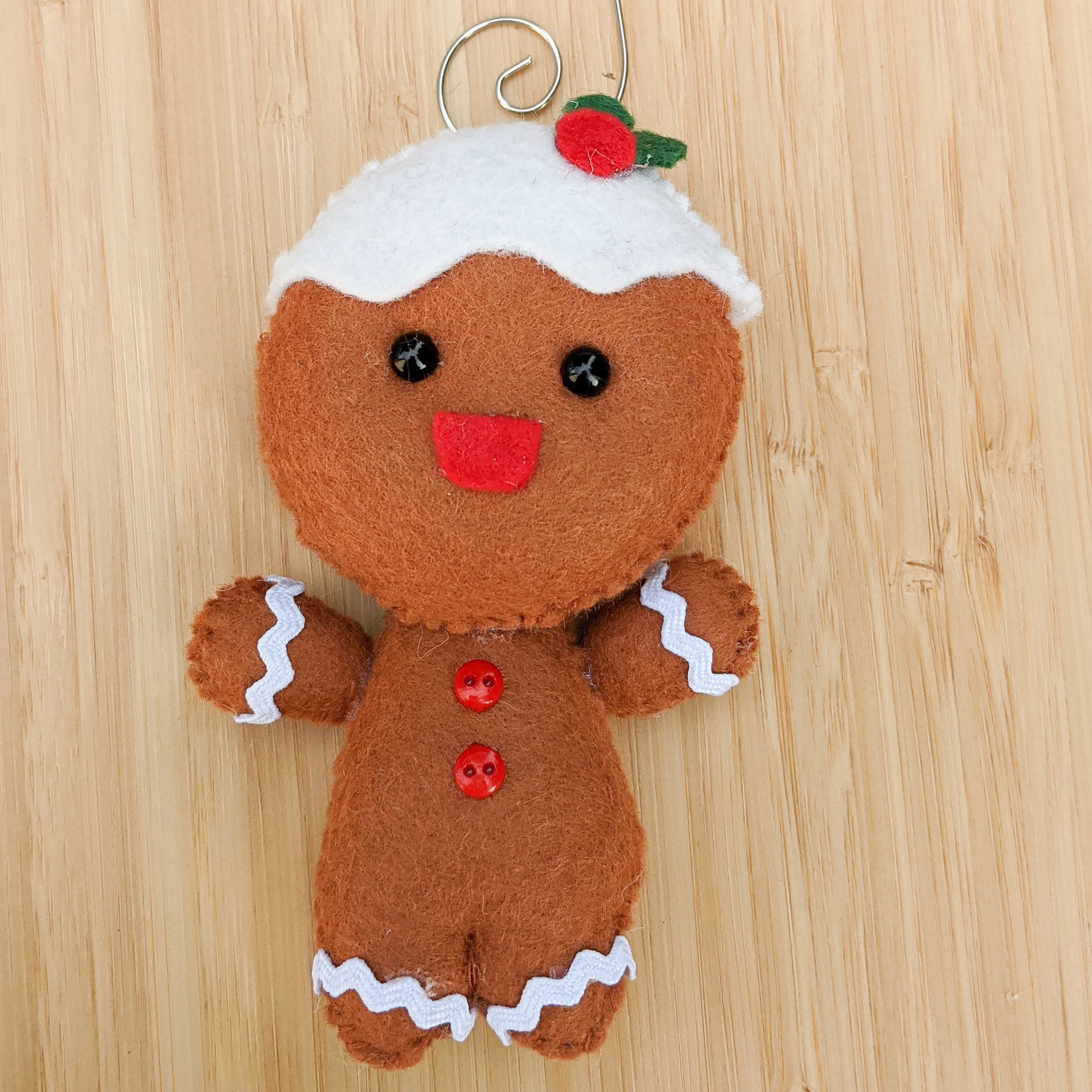 Felt Gingerbread Man Christmas Tree Ornament Handmade | Etsy