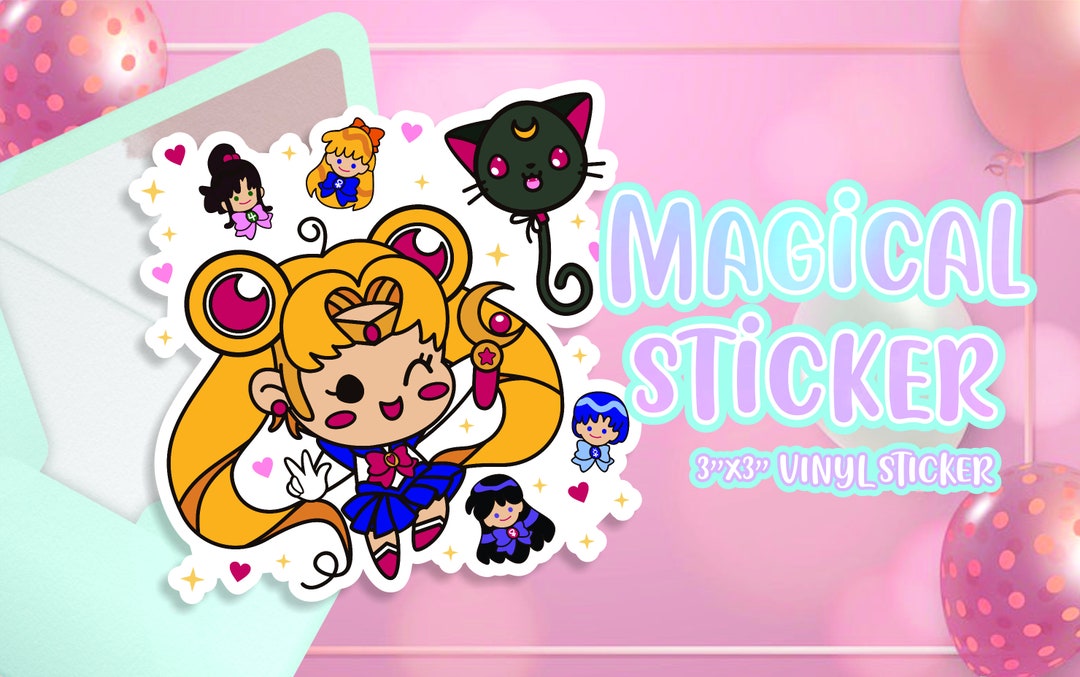 Magical Girl Character Sticker - 3" X 3" - Etsy