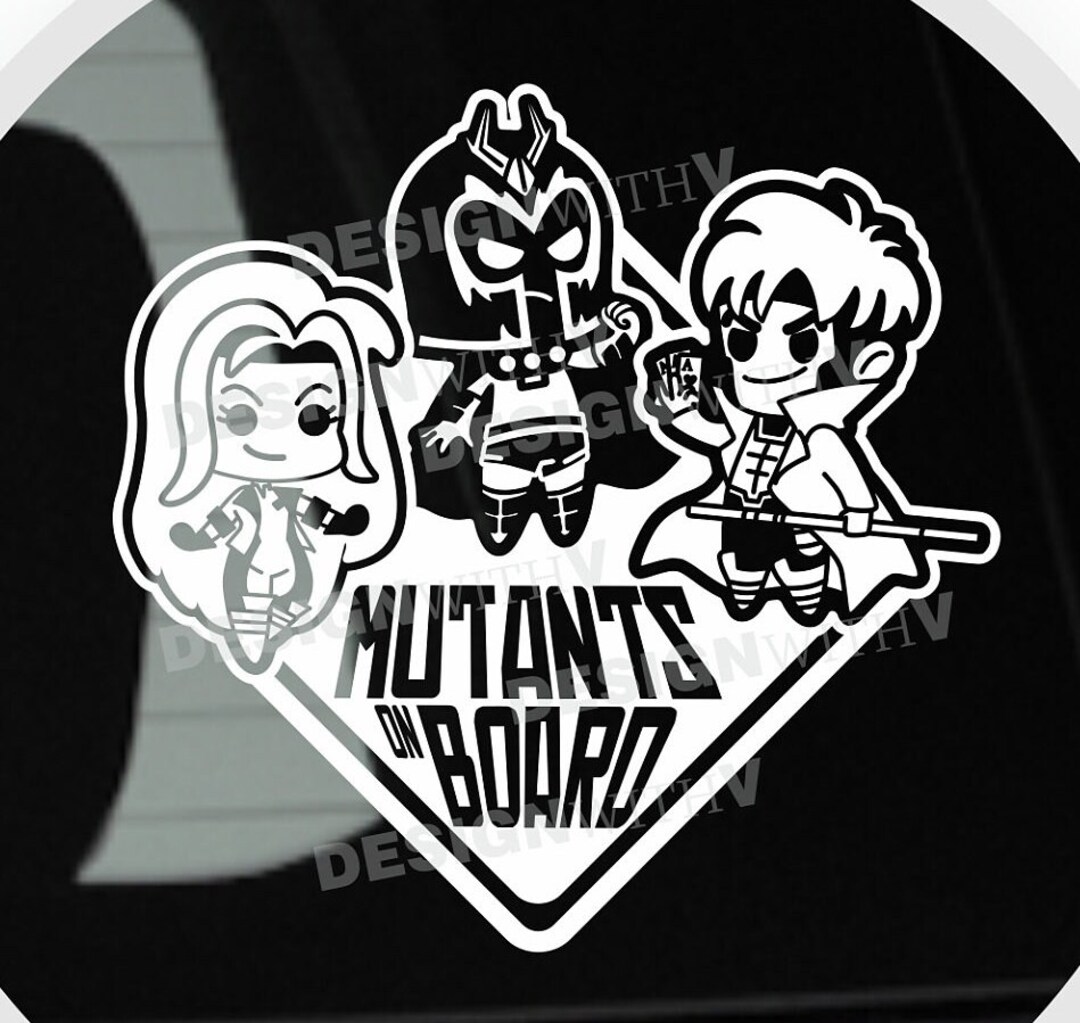Mutants on Board - Sticker Car Decal - Magneto/rogue/gambit 6"x6" - Etsy