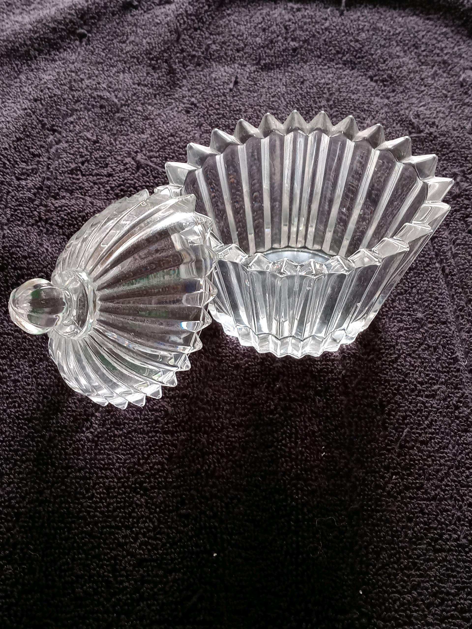Vintage Crystal Trinket Dish antique - Etsy