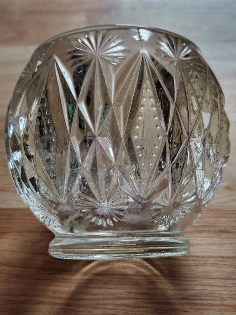 Vintage Heavy Cut Glass Avon Bowl, Avon Candle Bowl, Diamond Cut Glass ...