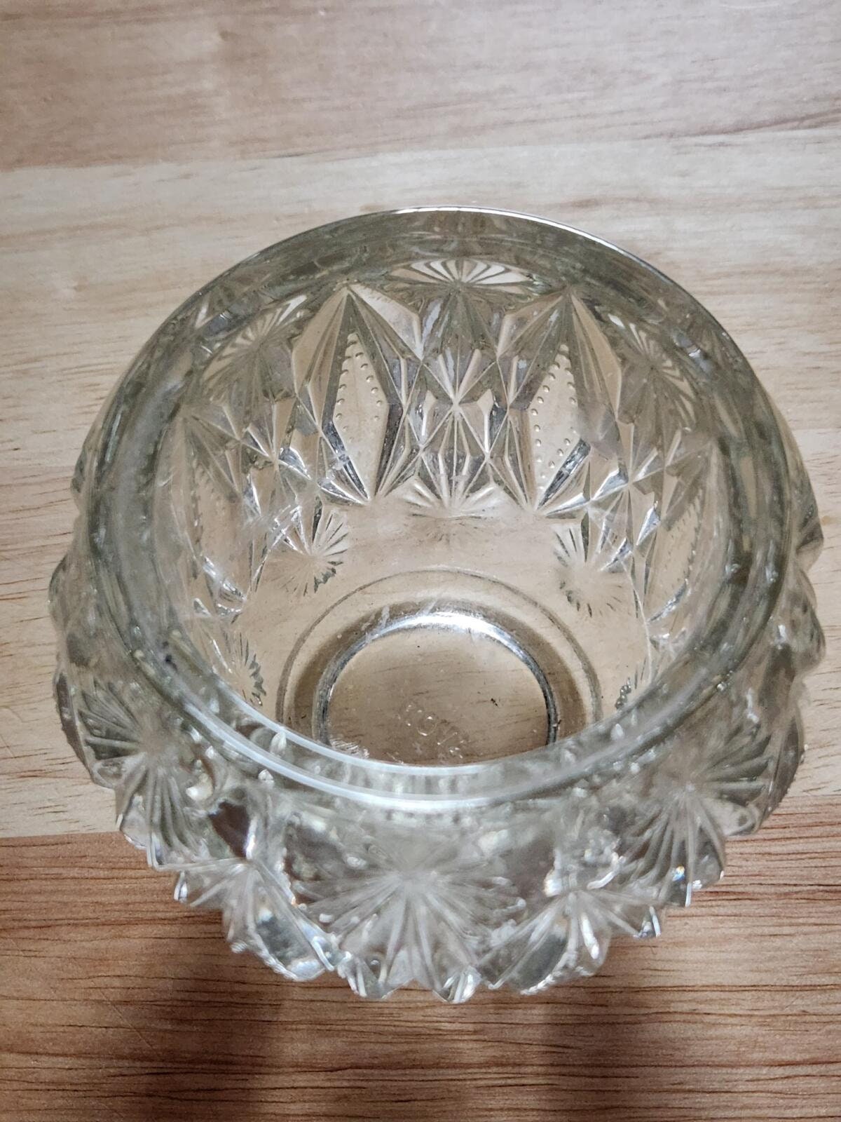 Vintage Heavy Cut Glass Avon Bowl, Avon Candle Bowl, Diamond Cut Glass ...