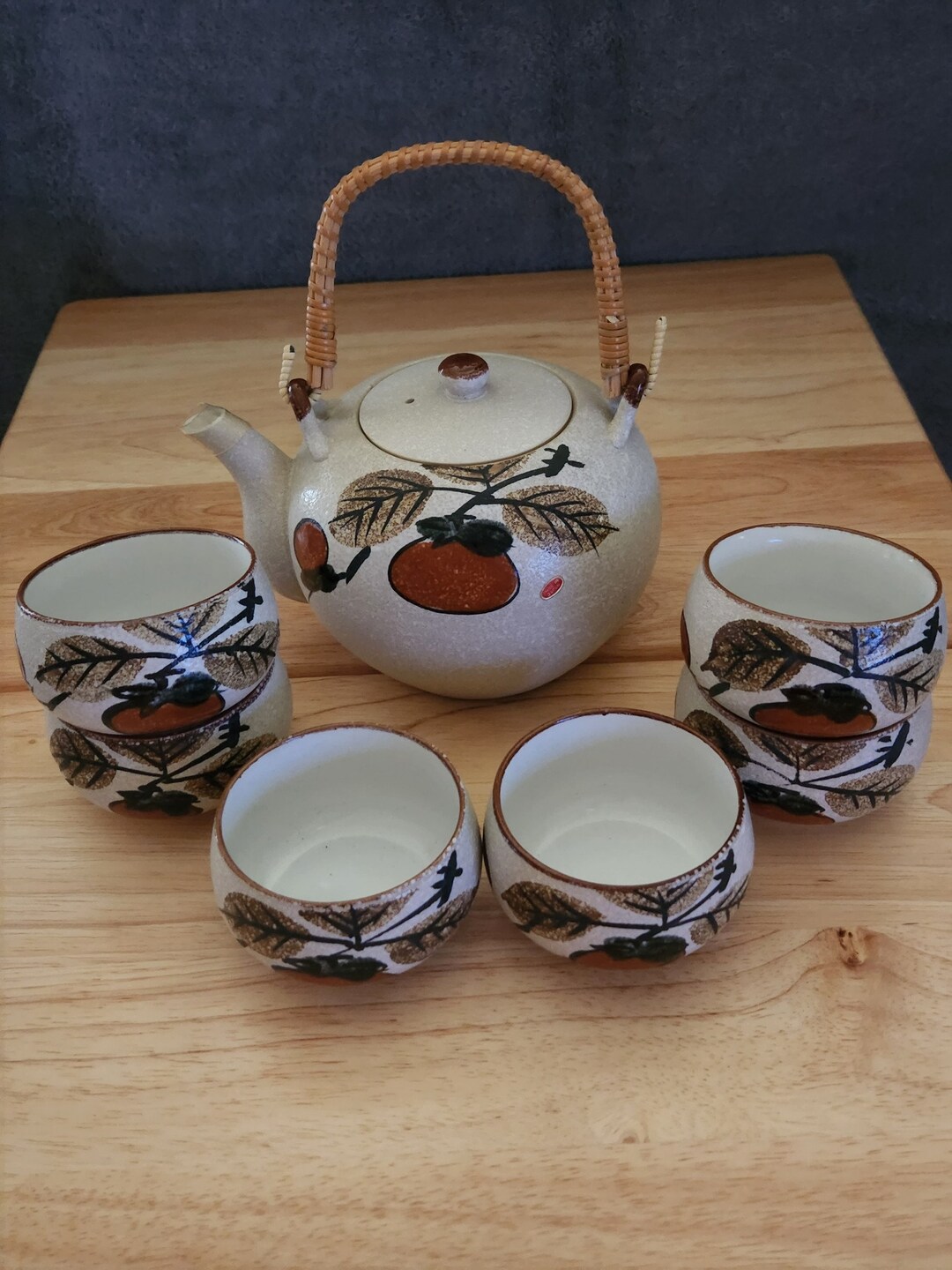 Vintage Japanese Ceramic Hand Painted Teapot With 6 Teacups - Etsy
