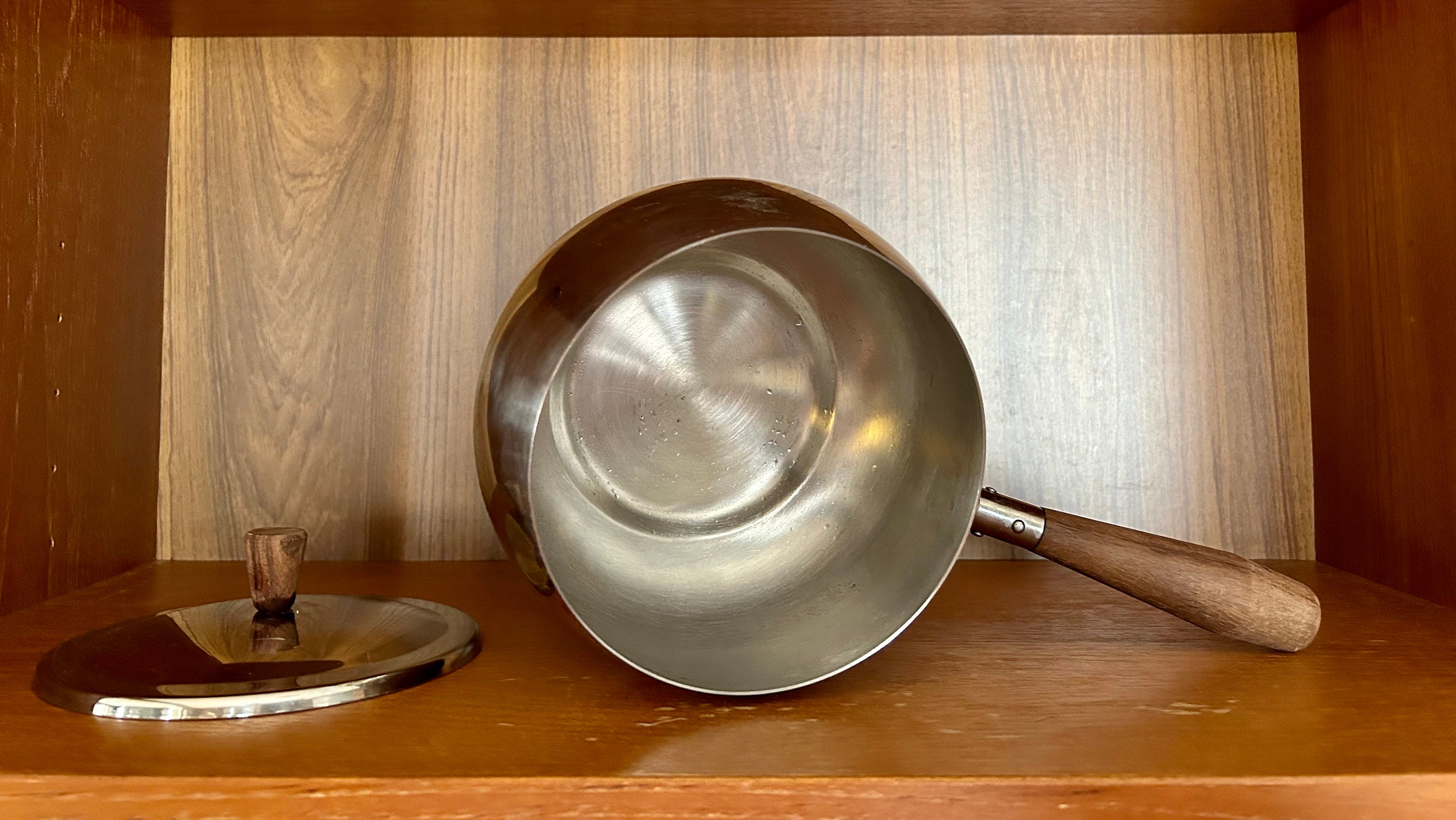 Groovy Vintage MCM Oneida Fondue Pot /18/8 Stainless Steel Teak Wood ...