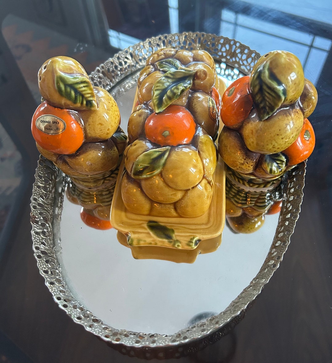 Amazing Kitsch Inarco Orange Spice Porcelain E4010 Butter Dish With Lid ...